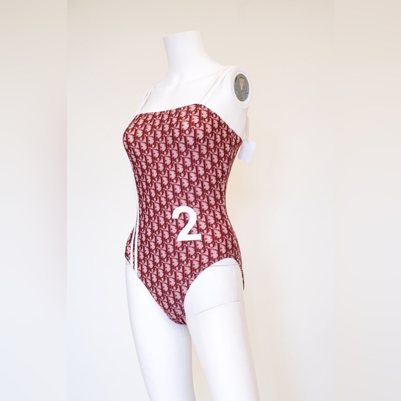 Dior | Swim | Christian Dior Red Monogram No2 Onepiece Swimsuit | Poshmark